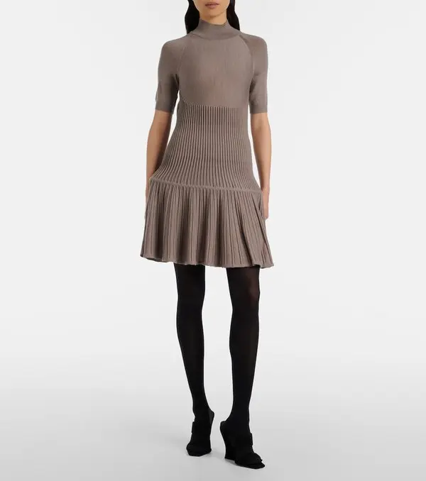Alaïa Ribbed-knit Wool-blend Minidress
