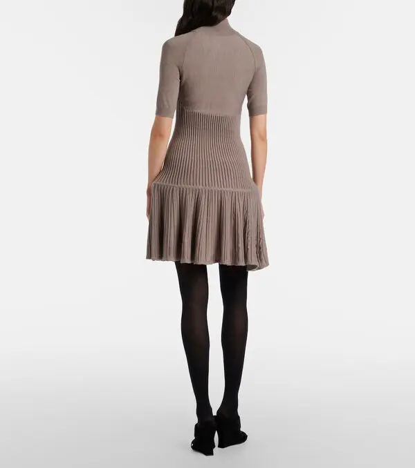 Alaïa Ribbed-knit Wool-blend Minidress