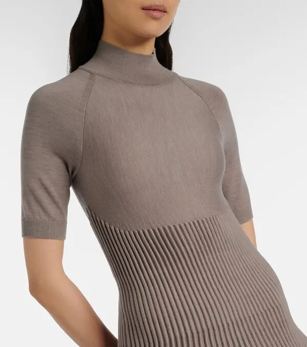 Alaïa Ribbed-knit Wool-blend Minidress