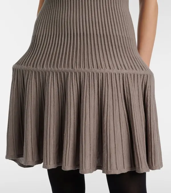Alaïa Ribbed-knit Wool-blend Minidress