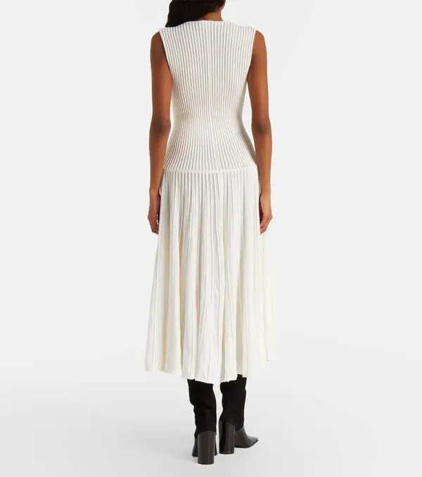 Alaïa Wool-blend Maxi Dress - White