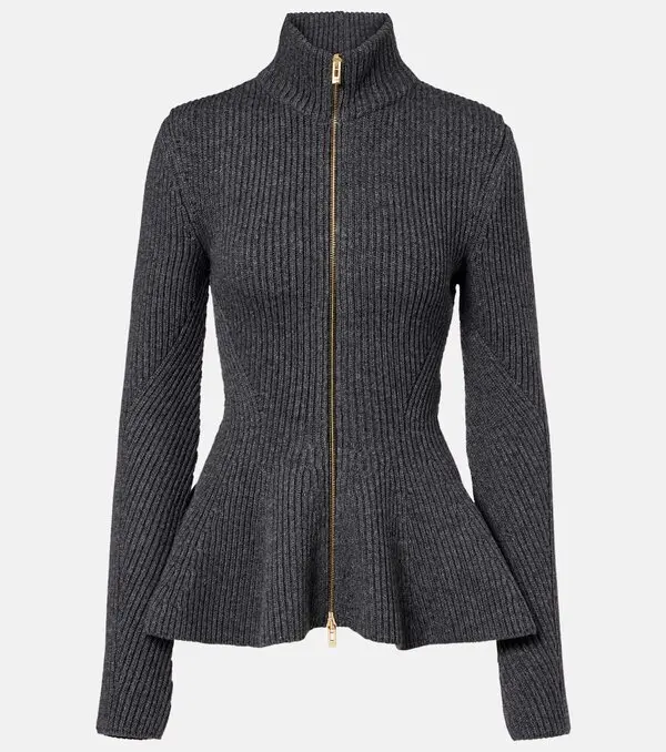 Alaïa Wool And Cashmere Cardigan - Grey