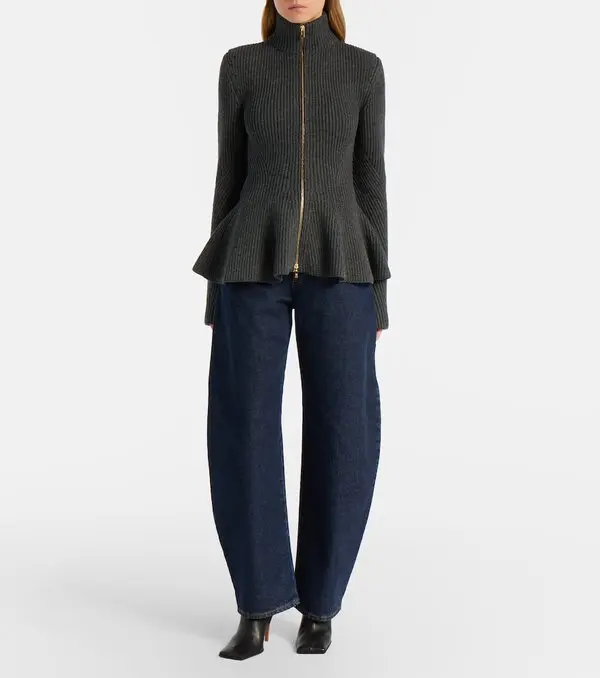 Alaïa Wool And Cashmere Cardigan - Grey