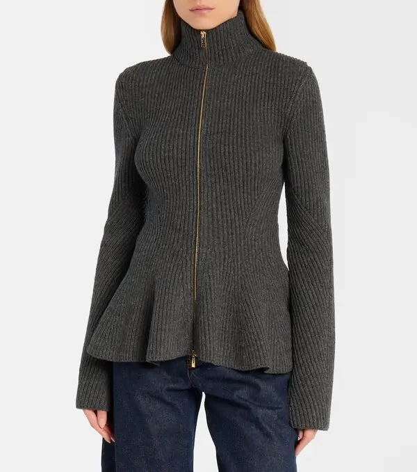 Alaïa Wool And Cashmere Cardigan - Grey