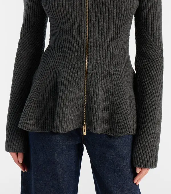 Alaïa Wool And Cashmere Cardigan - Grey