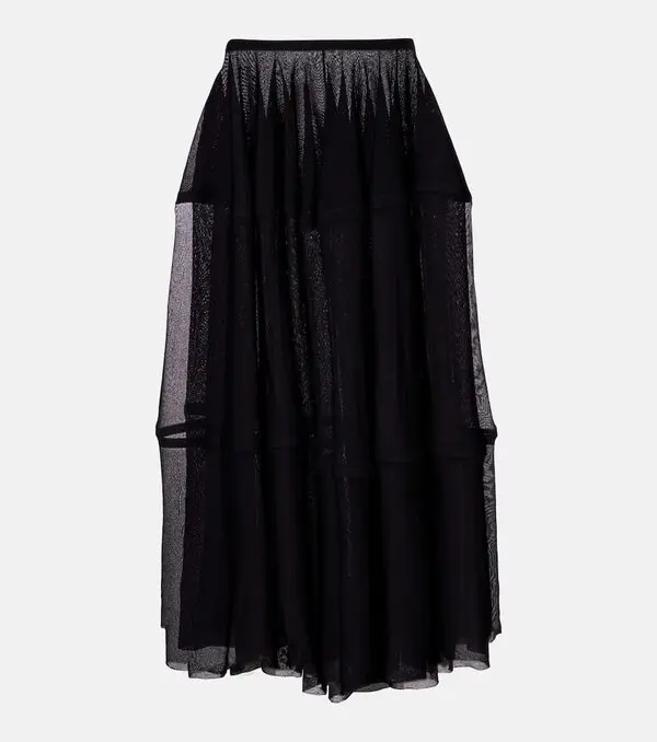 Alaïa Semi-sheer Midi Skirt