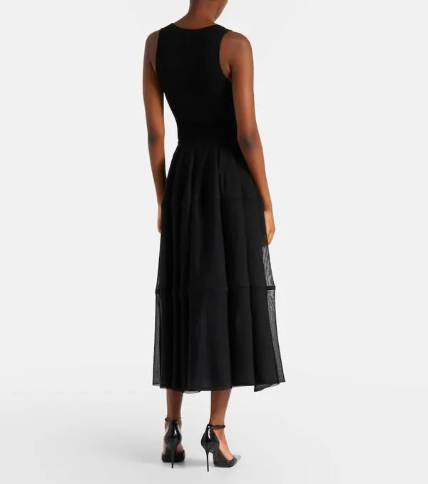 Alaïa Semi-sheer Midi Skirt