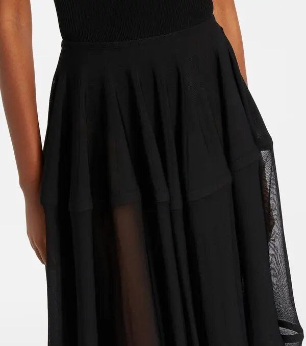 Alaïa Semi-sheer Midi Skirt