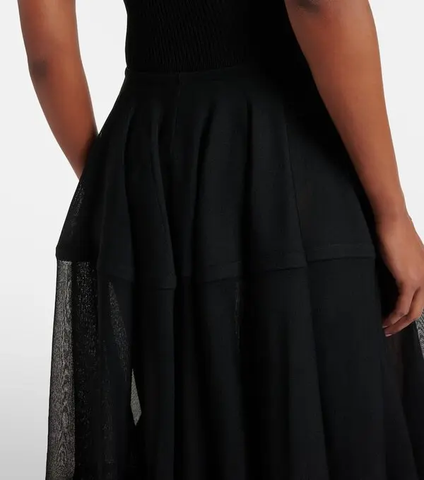 Alaïa Semi-sheer Midi Skirt