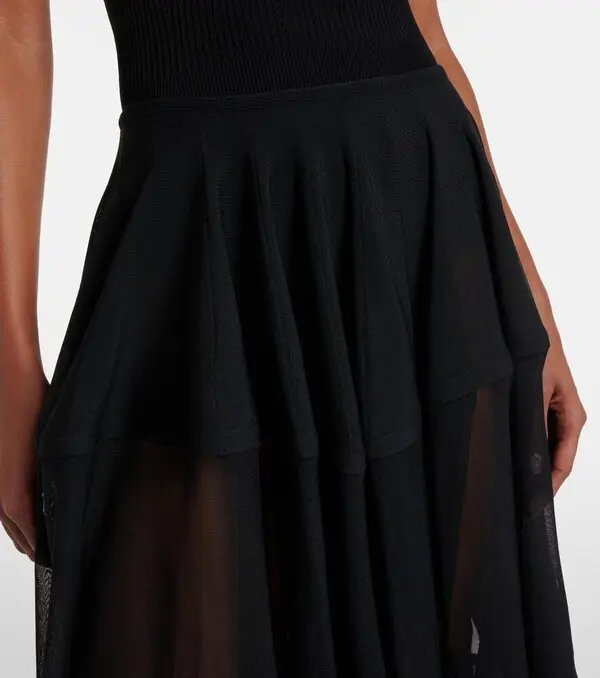 Alaïa Semi-sheer Midi Skirt