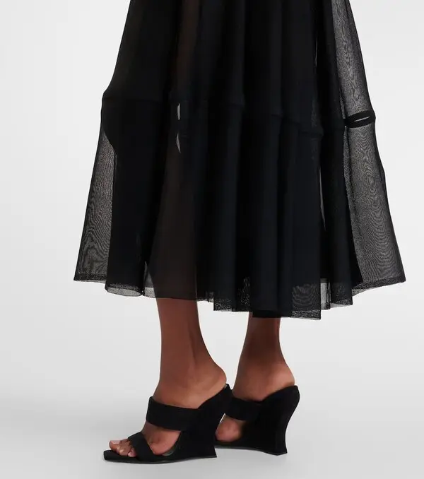 Alaïa Semi-sheer Midi Skirt