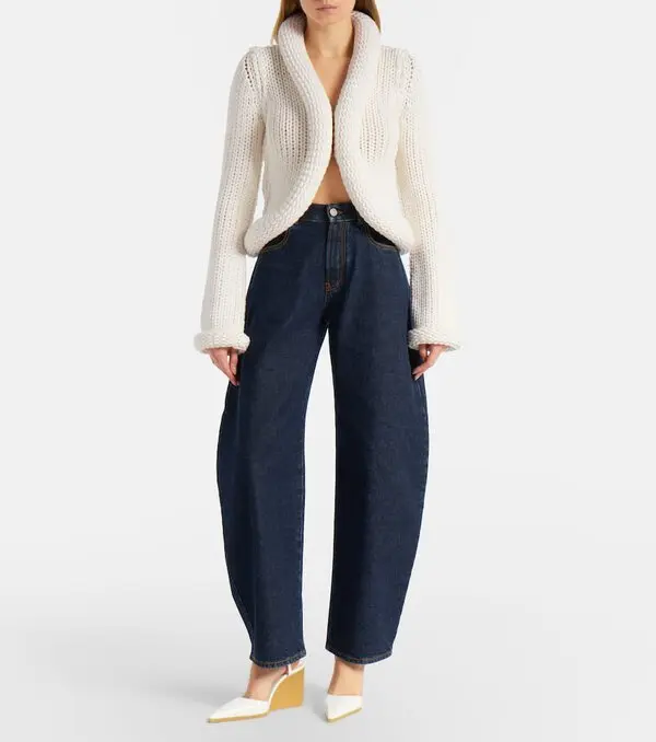 Alaïa Padded Wool-blend Cardigan