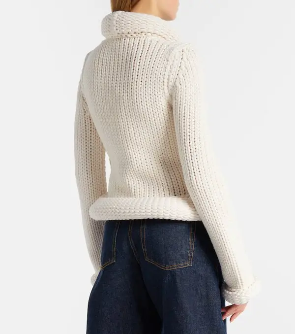 Alaïa Padded Wool-blend Cardigan