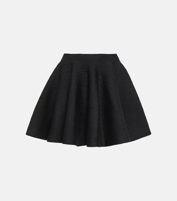 Alaïa Ribbed-knit Wool-blend Mini Skirt - Black