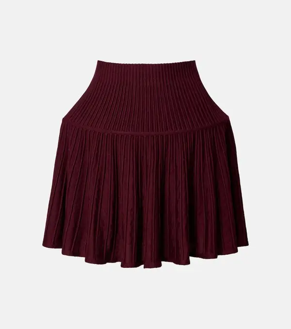 Alaïa Ribbed-knit Wool-blend Miniskirt