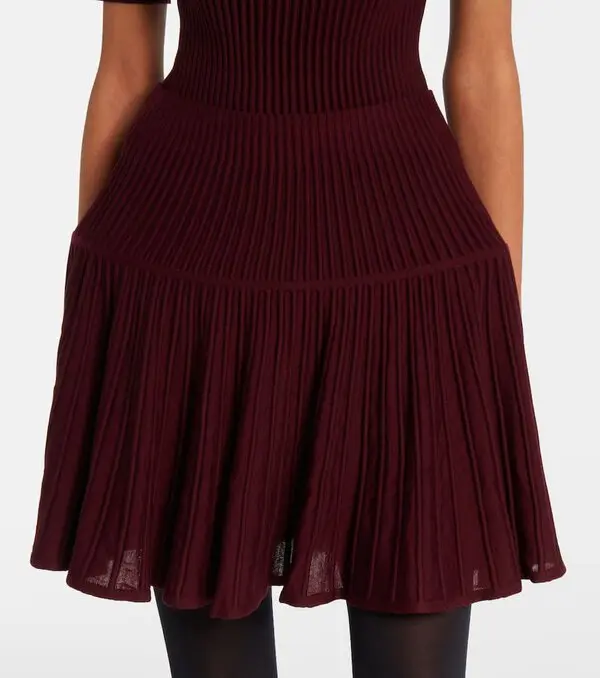 Alaïa Ribbed-knit Wool-blend Miniskirt