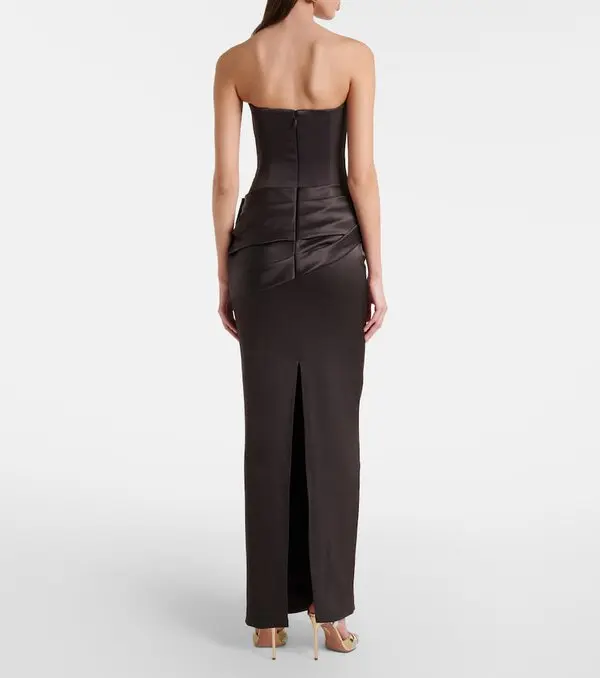 Alex Perry Draped Satin Crêpe Gown