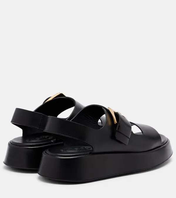 TOD'S Leather Platform Sandals