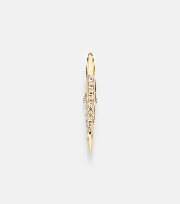 Yvonne Léon Marlin Pm 9kt Single Earring With Diamonds - Gold