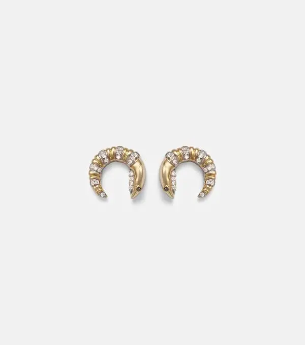Yvonne Léon Crevisse 9kt Earrings With Diamonds - Gold