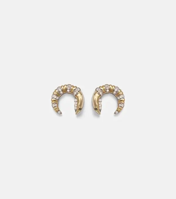 Yvonne Léon Crevisse 9kt Earrings With Diamonds - Gold