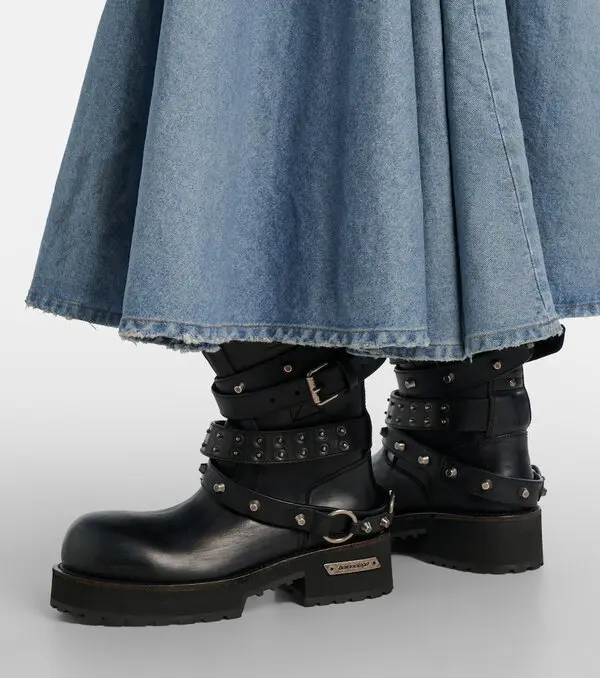 Balenciaga Venom City Leather Biker Boots