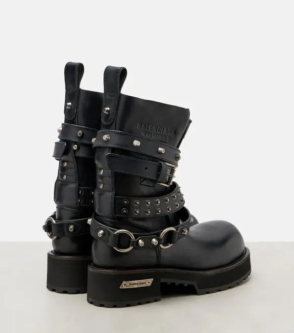 Balenciaga Venom City Leather Biker Boots