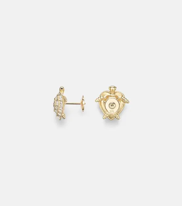 Yvonne Léon Tortue Coeur Diamond Earrings