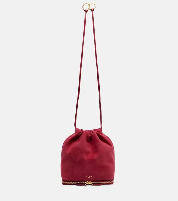 Alaïa Le Pochon Suede Bucket Bag - Red