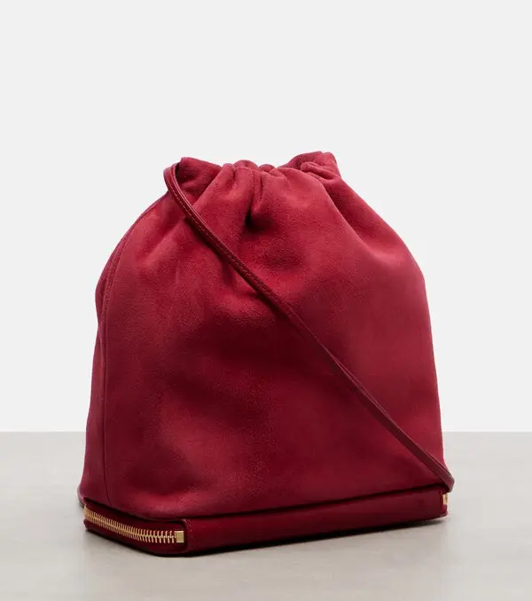 Alaïa Le Pochon Suede Bucket Bag - Red