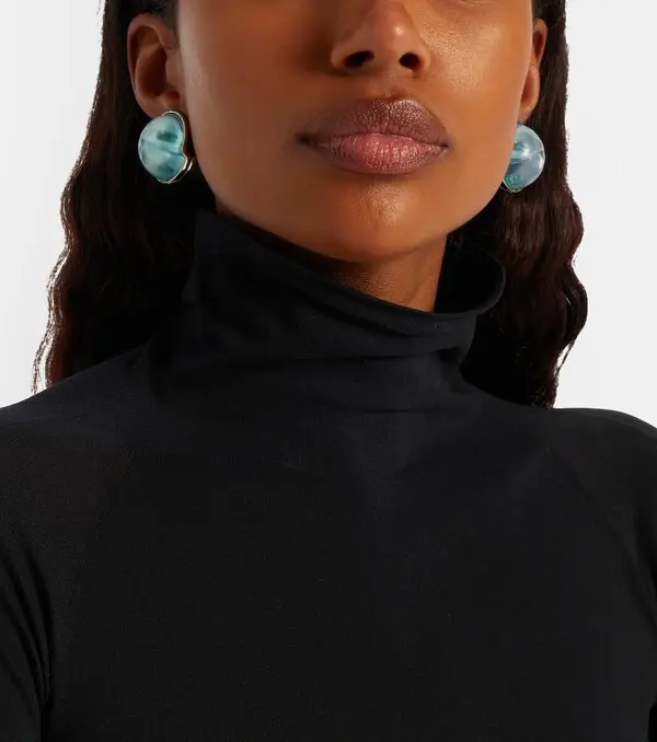 Alaïa Embellished Earrings - Green