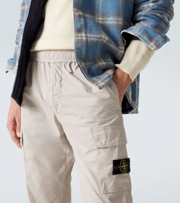 Stone Island Cotton-blend Cargo Pants - Grey