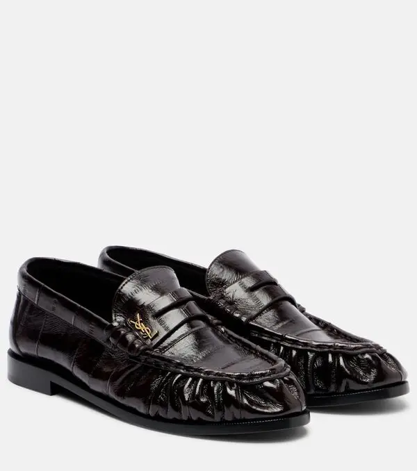 Saint Laurent Patent Leather Penny Loafers