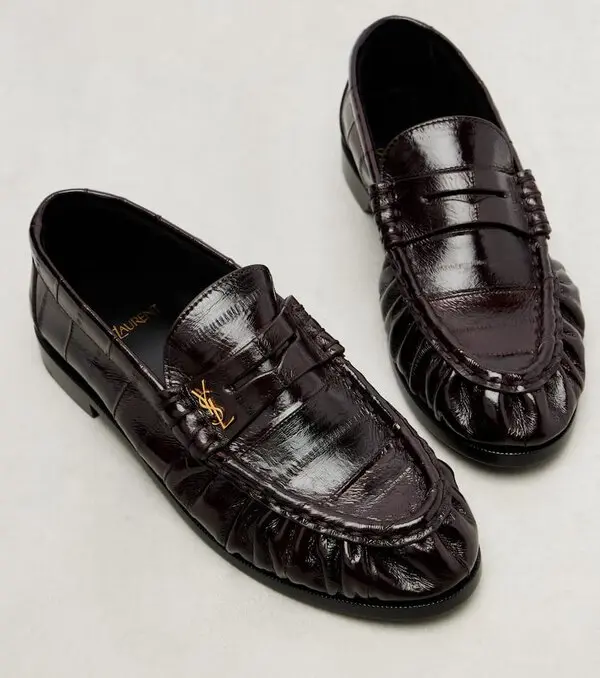 Saint Laurent Patent Leather Penny Loafers