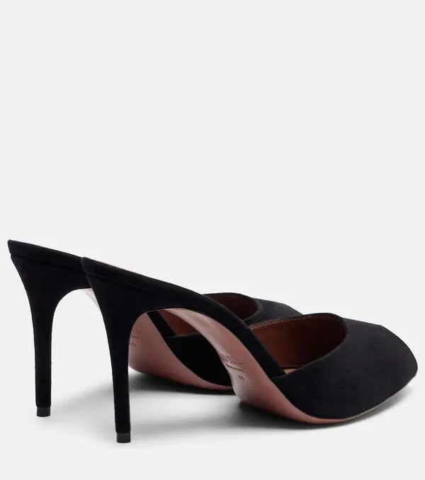 Paris Texas Vera 85 Suede Mules - Black
