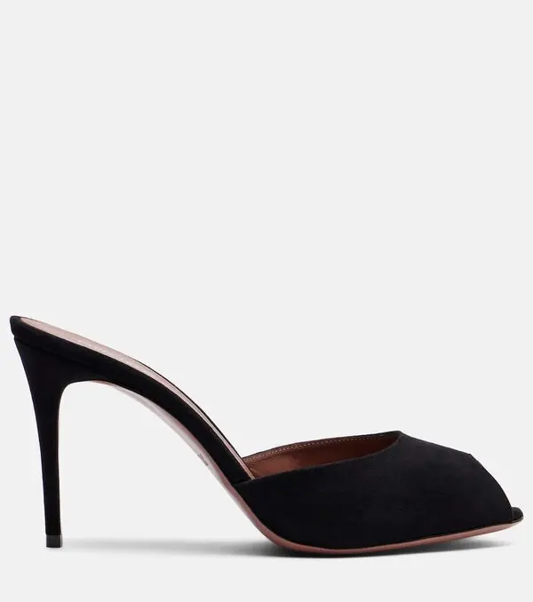 Paris Texas Vera 85 Suede Mules - Black