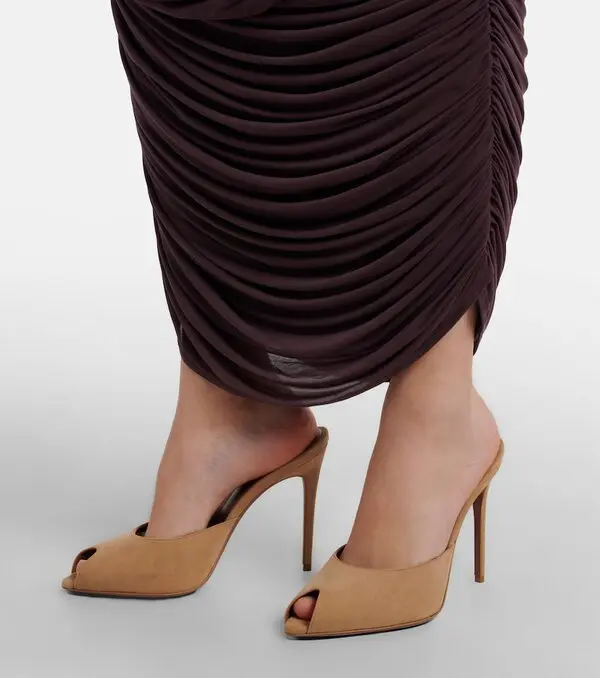 Paris Texas Vera 105 Suede Mules - Beige