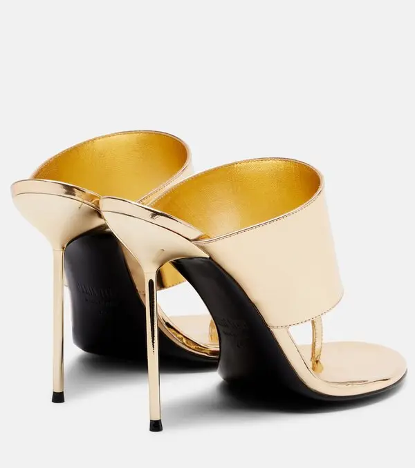 Paris Texas Lidia 105 Patent Leather Mules - Gold