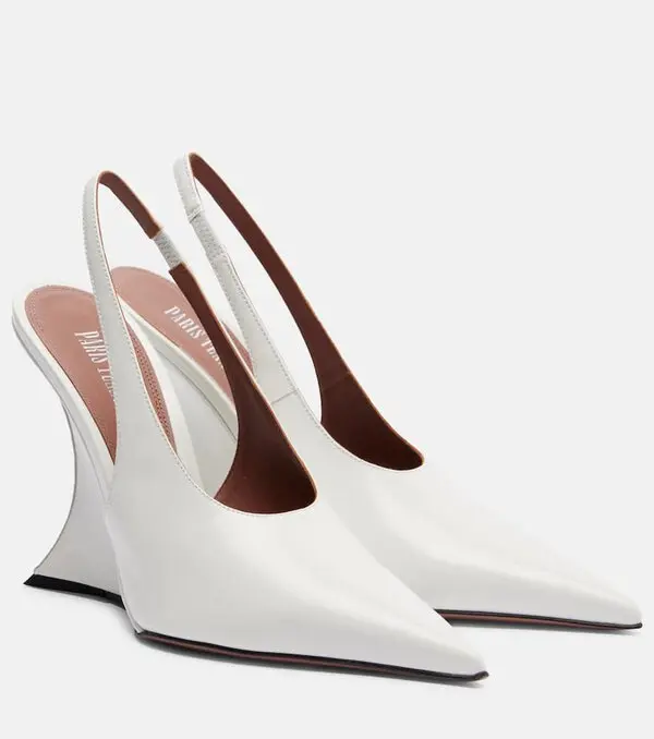 Paris Texas Nina 105 Patent Leather Slingback Pumps - White