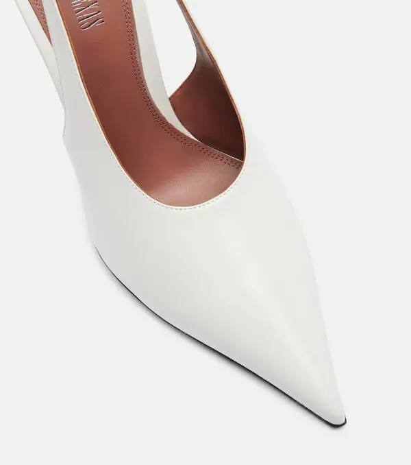 Paris Texas Nina Patent Leather Slingback Pumps - White