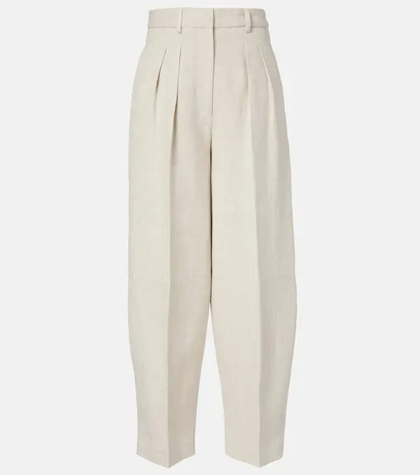 Altuzarra Cropped Barrel-leg Pants - Beige
