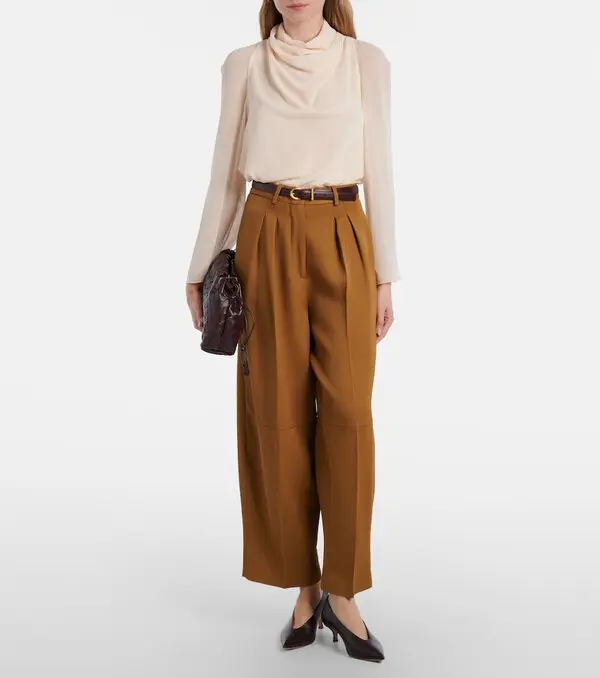 Altuzarra Cropped Barrel-leg Pants - Brown