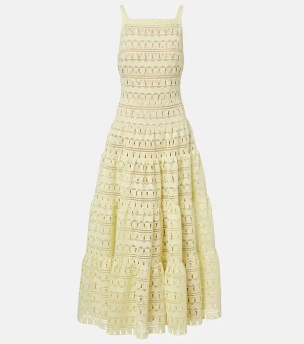 Elie Saab Macramé Midi Dress