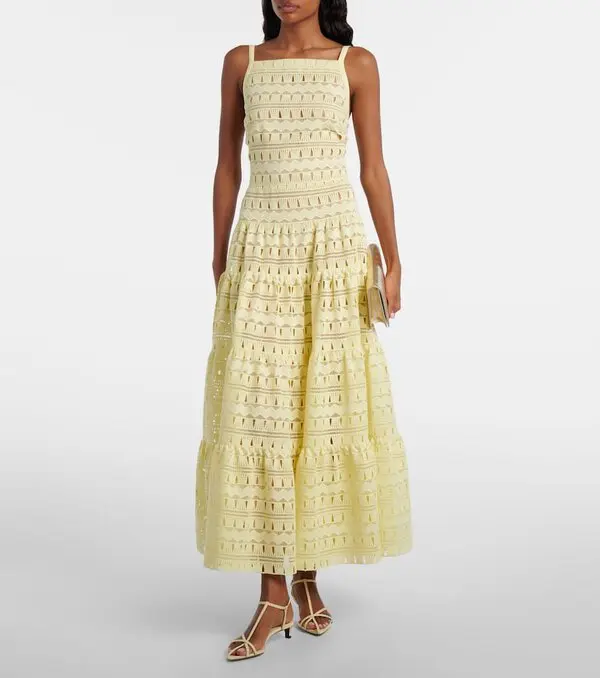 Elie Saab Macramé Midi Dress