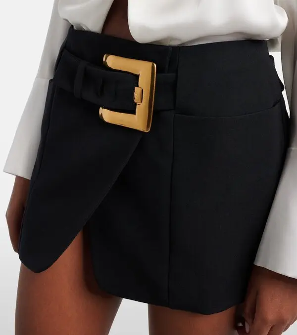 Balmain Virgin Wool Grain De Poudre Miniskirt