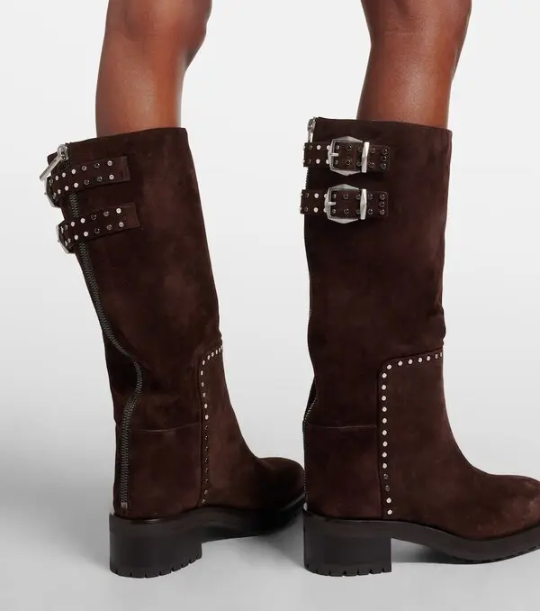 JIMMY CHOO Brooklyn 50 Studded Knee-high Boots - Brown