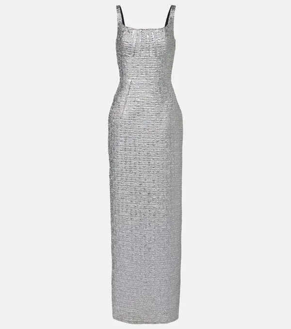 EMILIA WICKSTEAD Sharon Seersucker Gown - Silver