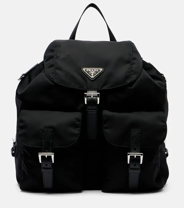 Prada Re-nylon And Leather-trimmed Backpack - Black