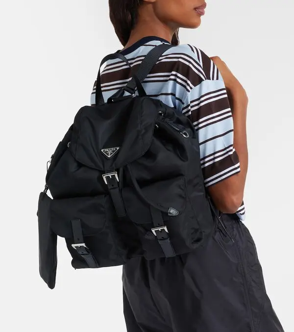 Prada Re-nylon And Leather-trimmed Backpack - Black