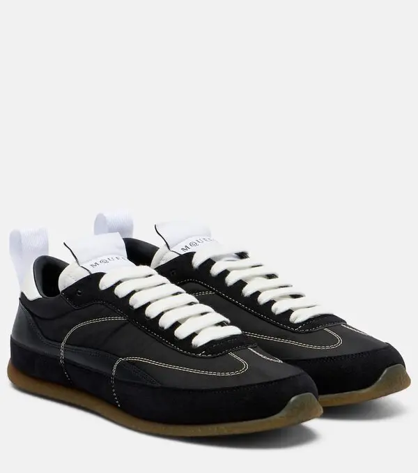 Alexander McQueen Suede-trimmed Sneakers - Black